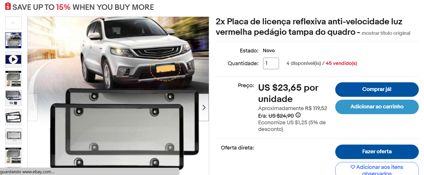 Acessórios para ocultar placa de carro é proibido e pode render multa e ...